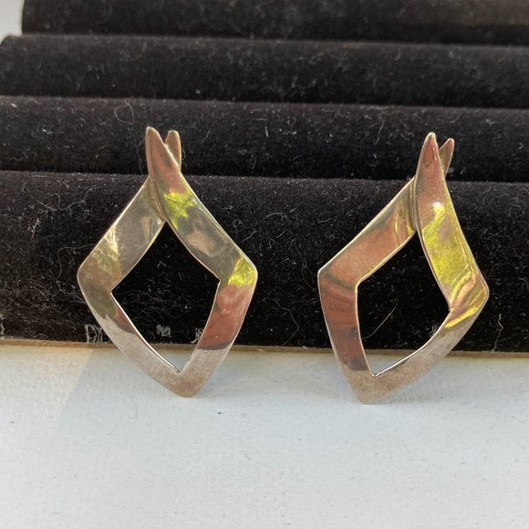 Vintage | Jewelry | Vintage Sterling Silver Open Diamond Shaped Pierced ...